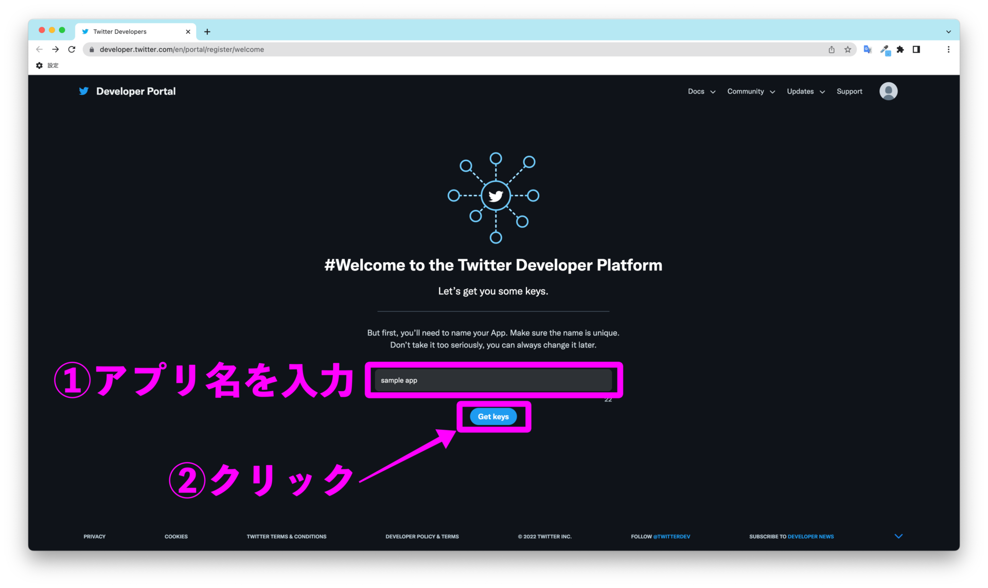 【python】Twitter APIを利用登録・申請する方法(例文付き) | プログラミングLab